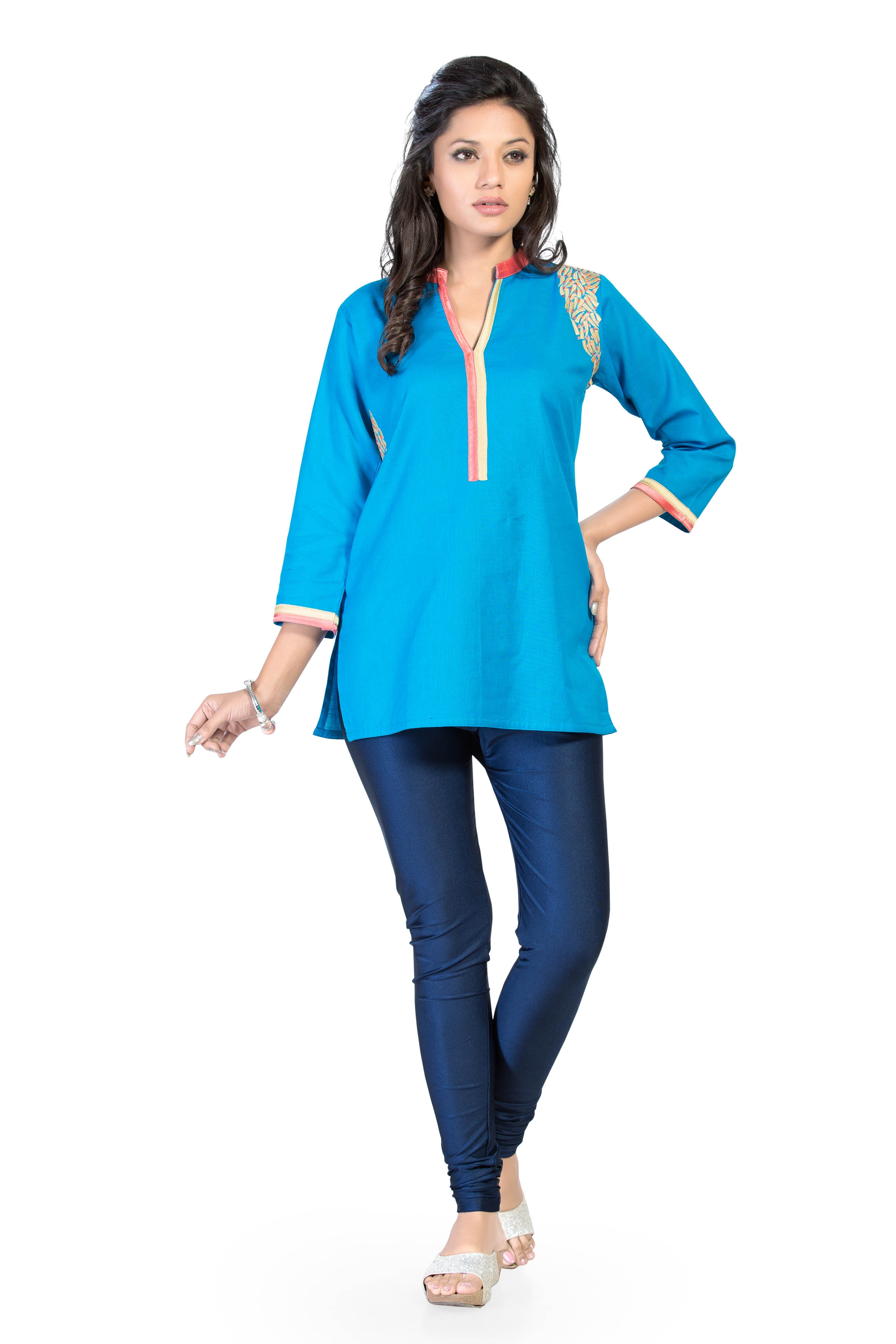 Aqua Love Designer Short Tunic Top for Fashion Lovers
