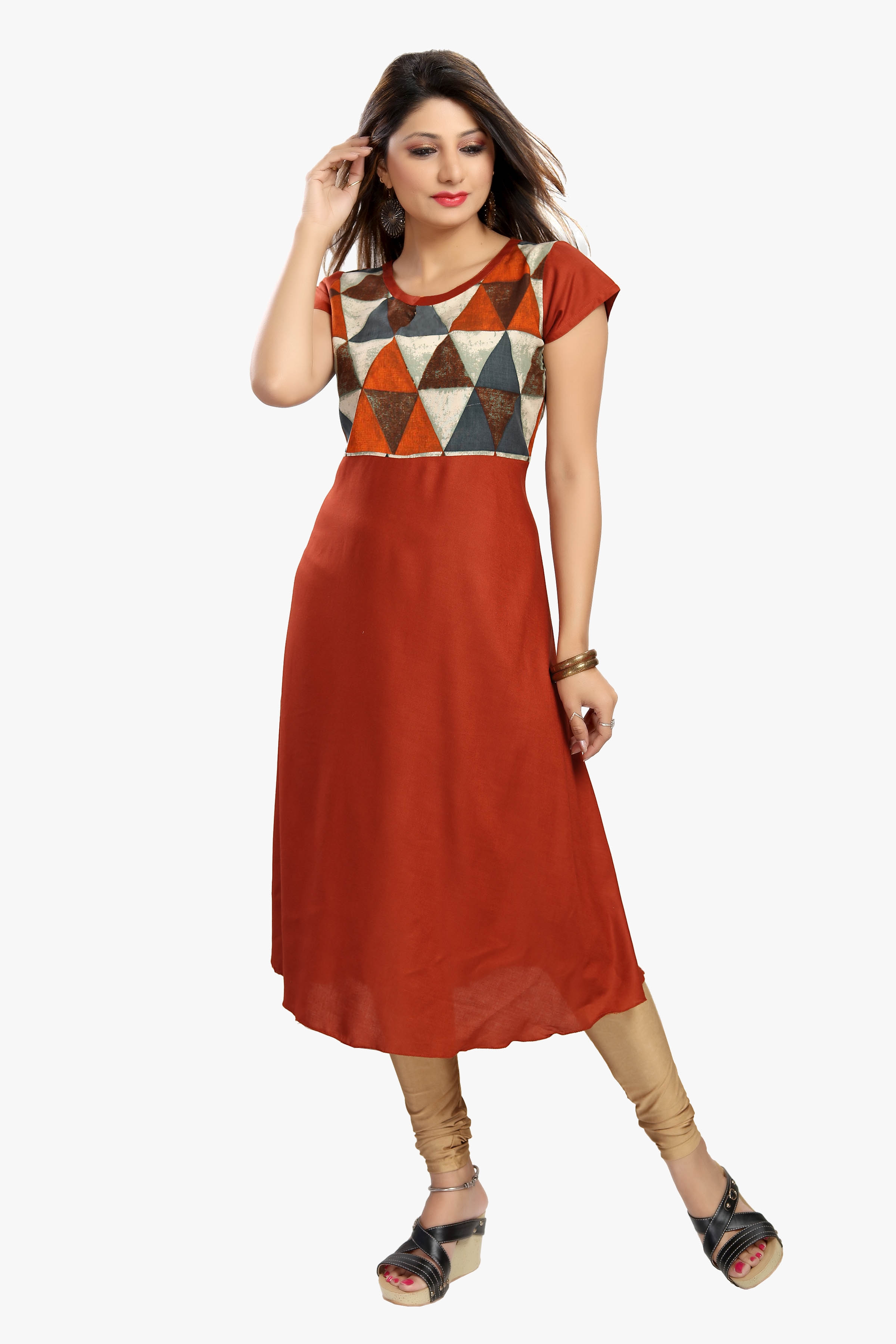 Trendy Flared Rayon Kurti for Shopaholics