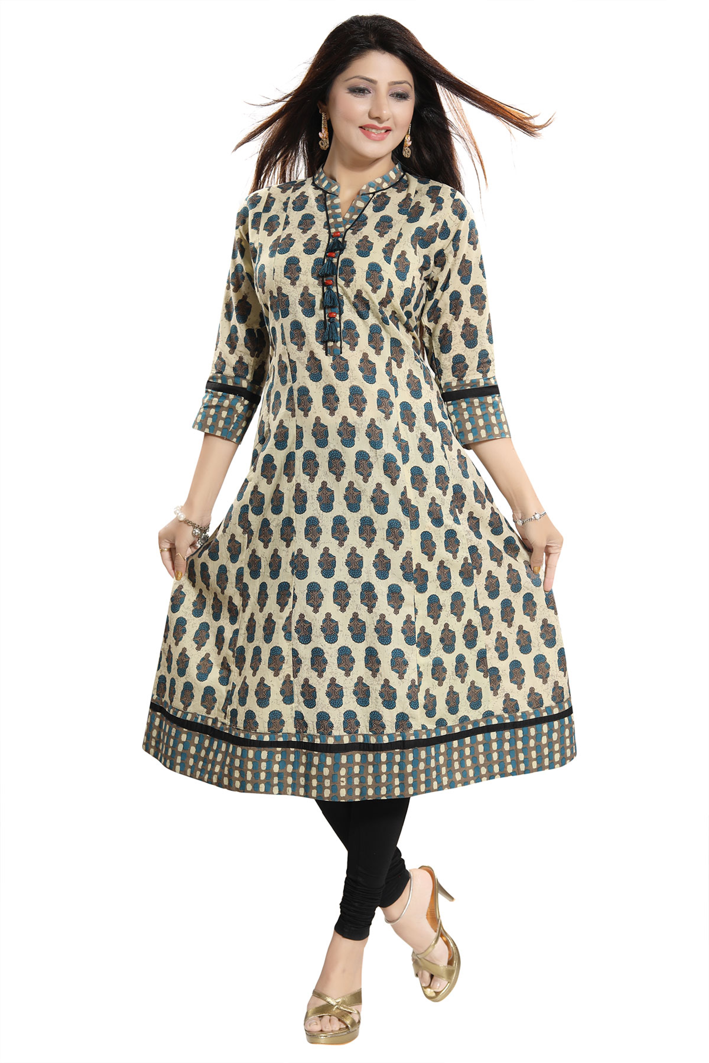 Marvellous Look Cotton Printed Anarkali Kurti for Women